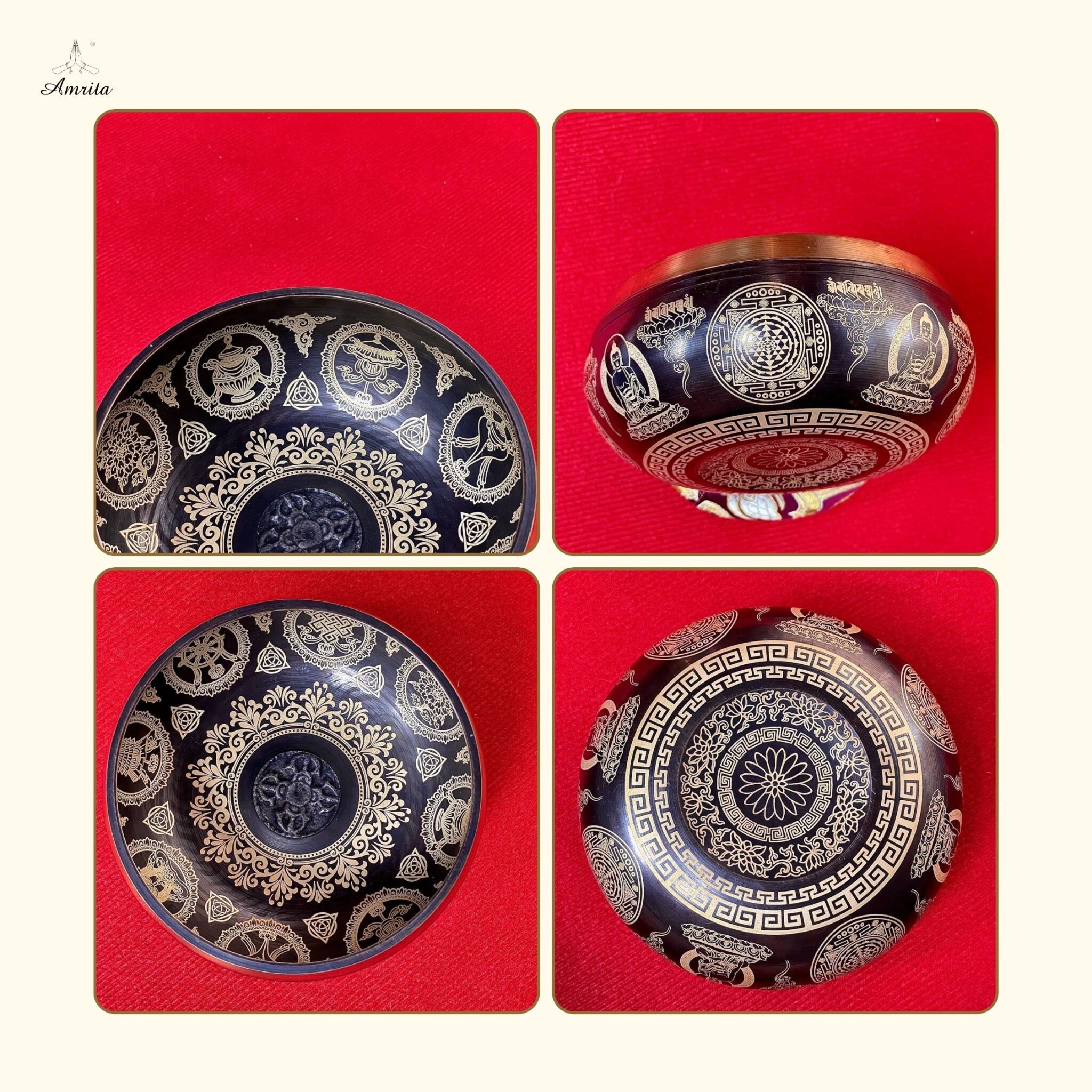 CXNP303 Chuông Xoay Nepal 13cm hoa văn đúc nổi Song Kim Cang - Cửa hàng ...